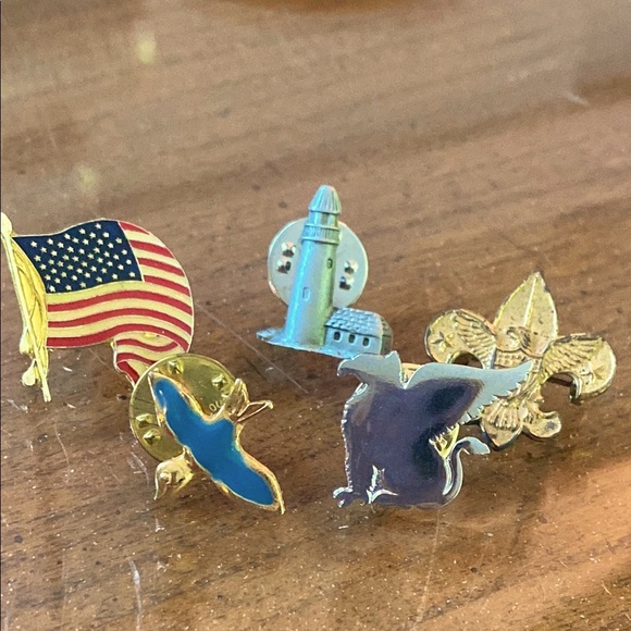 Jewelry | Vintage Tiny Pins 5 Set Of Decorative Pins With American Flag ...